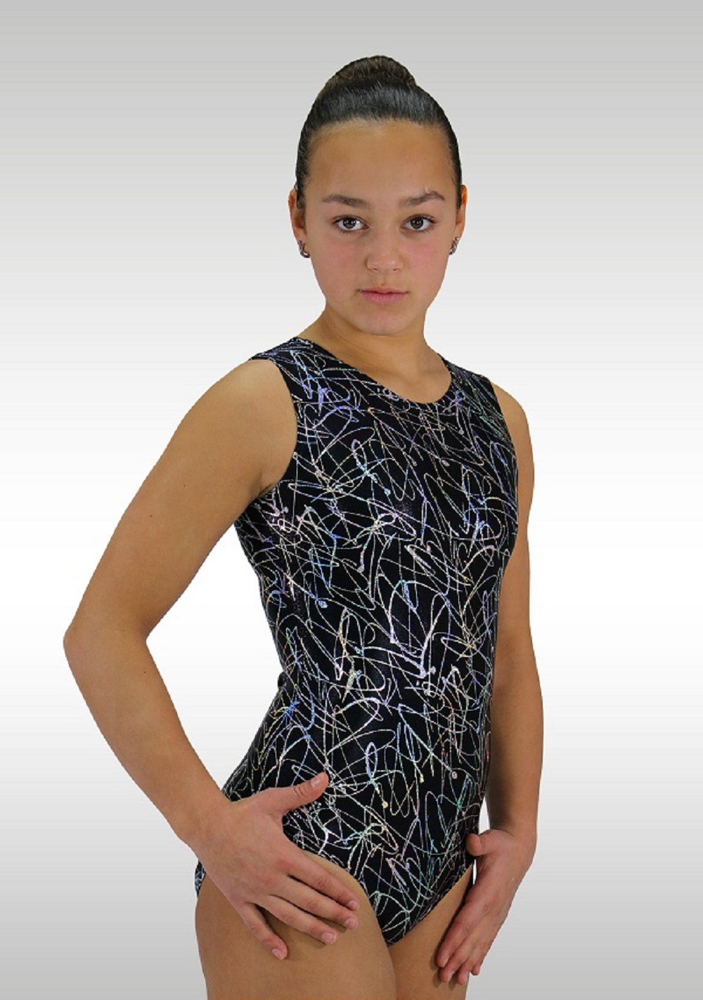Turndrakt V738 black / silver glitter | TT-Gymnastics